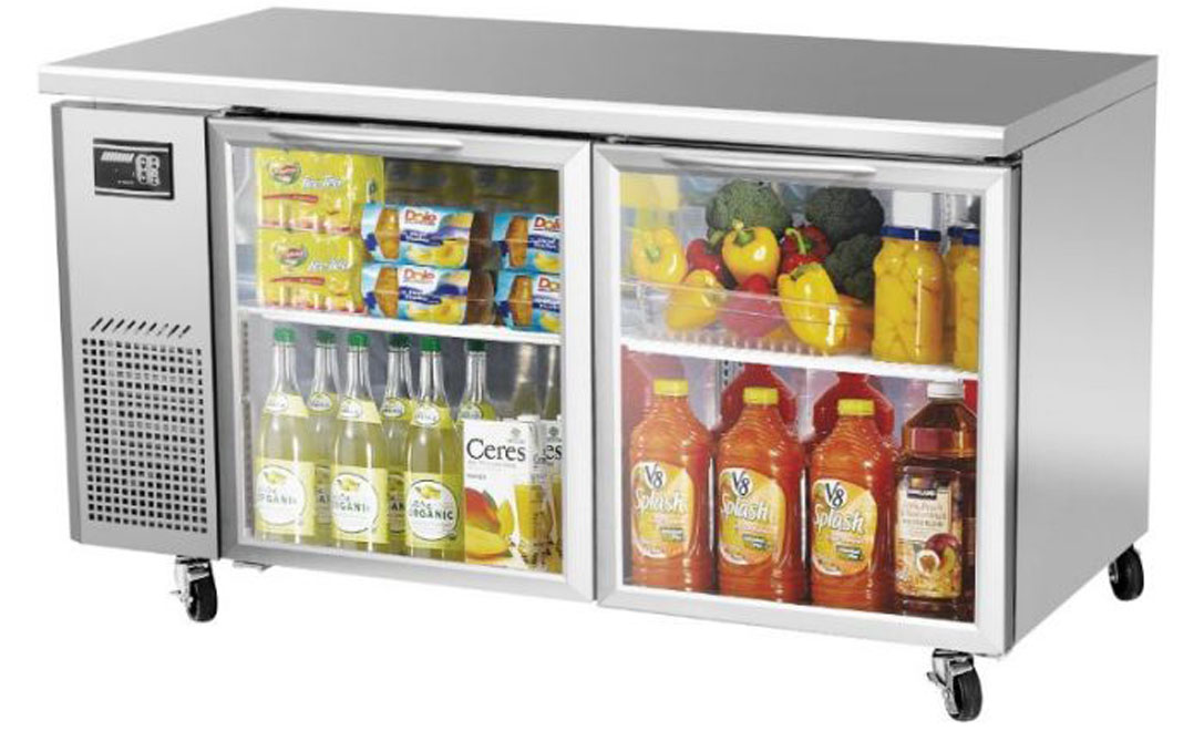 Electric 2 Glass Door Table Chiller European Cooling System - RIT